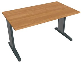 Stůl pracovní rovný 140 cm - Hobis Flex FS 1400 Dekor stolové desky: olše, Barva nohou: černá