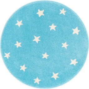 Dětský koberec Starf modrý Kulatý průměr 100 cm