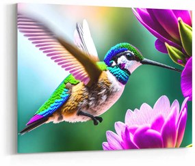 Obraz kolibřík a květiny