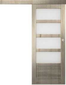 posuvné interiérové dveře na stěnu vasco doors BRAGA model 5 Průchozí rozměr: 70 x 197 cm, Orientace dveří: Levé dveře, Dekor: Buk jasmínový
