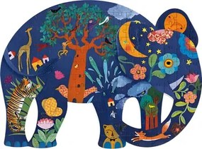 DJECO Obrysové puzzle Slon / 150 dílků / 62x46 cm