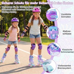 Costway Nastavitelné dětské kolečkové brusle s LED, vel. 32–36