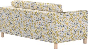 Potah na pohovku IKEA  Karlanda rozkládací, krátký barva žlutá látka pletený vzor, vzorované