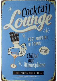 Dřevěná Cedule Cocktail Lounge