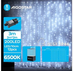 Aigostar B.V. | Aigostar - LED Venkovní vánoční řetěz 200xLED/8 funkcí 5x2m IP44 studená bílá | AI0460