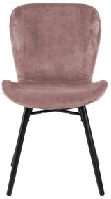 Čalouněná jídelní židle Velvet Pudrově růžová DARVES
