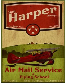 Plechová cedule Harper Air Mail Service 40 cm x 32 cm