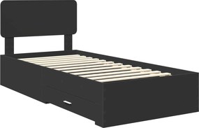 Rám postele se zásuvkou Černá 75 x 190 cm Kompozitní dřevo 3412437