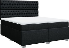 Box spring postel s matrací černá 200x200 cm textil 3292904