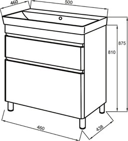 Lavedo Vivace Mokko 50 koupelnová skříňka s umyvadlem