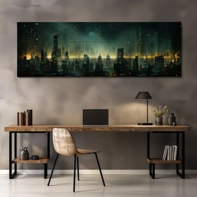 Obraz na plátně - Futuristické město - Cyberpunk FeelHappy.cz Velikost obrazu: 210 x 70 cm