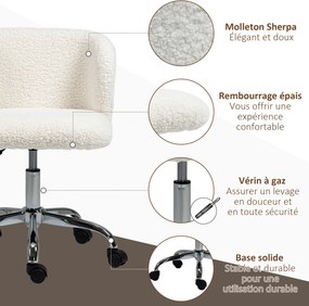 HOMCOM Designová kancelářská židle - nastavitelná výška, otočná - základna z chromované oceli s efektem vlněného povrchu