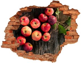 Wallmuralia Nálepka 3D díra na zeď Jablka na stole 90x70 cm