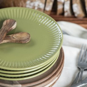 IB LAURSEN Dezertní talíř Mynte Herbal Green 19,5 cm, zelená barva, keramika