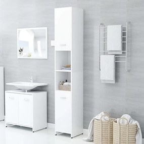 vidaXL Koupelnová skříňka 30 x 30 x 183,5 cm dřevotříska [802604] Barva: Bílá