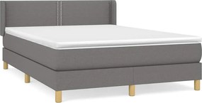 Box spring postel s matrací tmavě šedý 140 x 190 cm textil 3130186