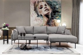 Designová rohová sedačka Pallavi 255 cm šedá - pravá