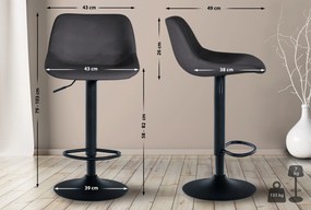 Barová židle Loft samet – tmavě šedá