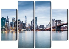 Vícedílný obraz Panoramatický Výhled Na Město New York Nedostatek Nedostatek Plátno Canvas 160x120