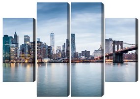 Vícedílný obraz Panoramatický Výhled Na Město New York Nedostatek Nedostatek Přírodní plátno 120x90