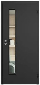 SAPELI ELEGANT KOMFORT M60 - CPL LAMINÁT - OTOČNÉ DVEŘE VČ. ZÁRUBNĚ - Černá grafit Průchozí šířka (cm): 60, Průchozí výška (cm): 197, Typ skla: Čiré sklo