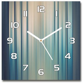 Wallmuralia Skleněné hodiny na stěnu Modrné pásky 30x30 cm