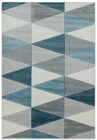 Moderní kusový koberec Sketch SK07 Geometrický vzor šedý modrý Rozměr: 160x230 cm