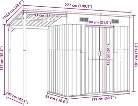 vidaXL Zahradní kůlna s prodlouženou střechou 277x107x181 cm [364524] Barva: světle hnědá