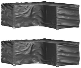 Plachty na zahradní nábytek tvar L 2 ks 12 oček 185x185x70 cm 3155368