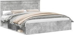 Rám postele s čelo Beton 180 x 200 cm Masivní borové dřevo 3409730
