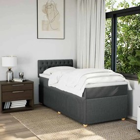 Box spring postel s matrací tmavě šedá 90x200 cm textil 3289647