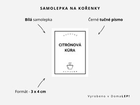 CITRÓNOVÁ KŮRA - Samolepka na kořenky 3 x 4 cm - DomaLEP varianta: BÍLÁ - tučné písmo