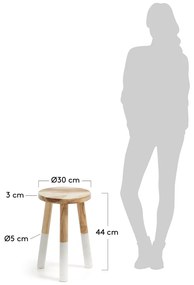 Masivní teaková stolička Kave Home Brocsy 44 cm