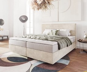 Boxspring postel Dream-Well 180x200 cm manšestr béžová s taštičkovou