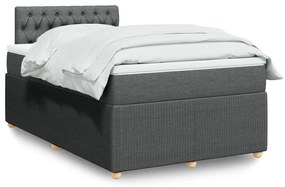 Box spring postel s matrací tmavě šedá 120x190 cm textil