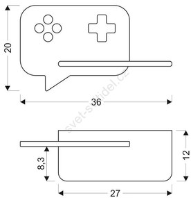 Candellux LED Dětské nástěnné svítidlo s poličkou CONSOLE LED/5W/230V černá CA0429