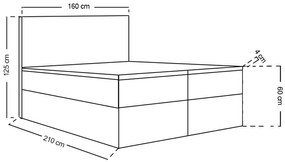 Eka Kontinentální čalouněná postel Smoth - Cassablanca (160x200 cm) Barva látky Trinity: (2308) Tmavá hnědá