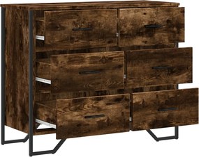 Komoda kouřový dub 91 x 35,5 x 74,5 cm kompozitní dřevo 3295304