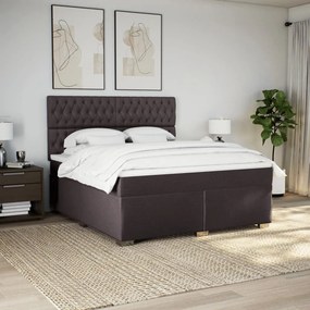 Box spring postel s matrací tmavě hnědá 180x200 cm textil 3292877