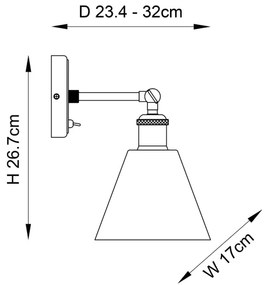 Endon 92874 -Nástěnné bodové svítidlo HAL 1xE27/10W/230V bronz/měděná/čirá