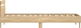 vidaXL Rám postele s čelem 75 x 190 cm kompozitní dřevo [838570] Barva: šedá sonoma