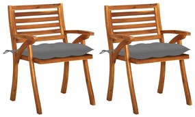 Zahradní jídelní židle s poduškami 2 ks masivní akáciové dřevo,  3060828