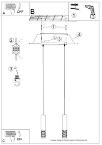 Sollux SL.1687 - Lustr na lanku LAMI 2xGU10/10W/230V bílá