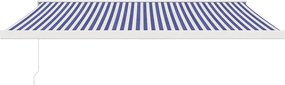 vidaXL Zatahovací markýza modrá a bílá 4,5 x 3 m textil a hliník [3154574]