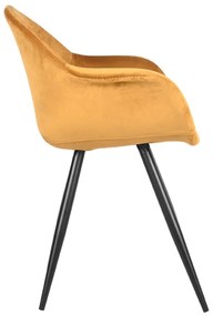 Sametové jídelní židle v hořčicové barvě v sadě 2 ks Forli – LABEL51