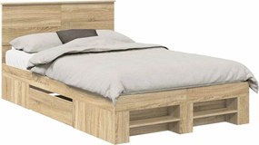 Rám postele s čelo Sonoma dub 120 x 200 cm Kompozitní dřevo 3408783