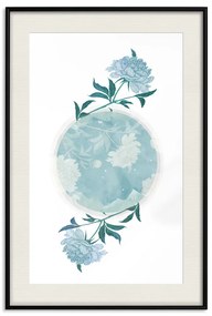 Plakát Květinová planeta - botanická kompozice květin a listů na bílém pozadí