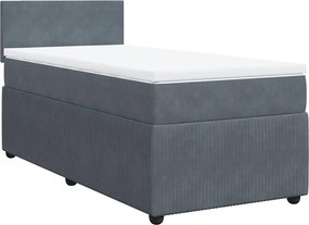 Box spring postel s matrací tmavě šedá 100x200 cm samet 3289957