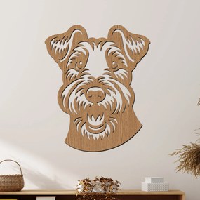 dřevo života Dřevěná dekorace psa Welsh Terrier Zvolte rozměr (cm): 50x60, Zvolte barvu dekoru: Horský dub