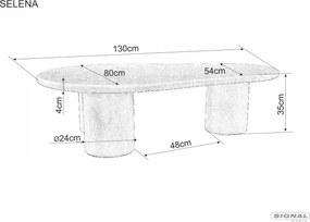 Konferenční stolek Selena 130 cm světle šedý